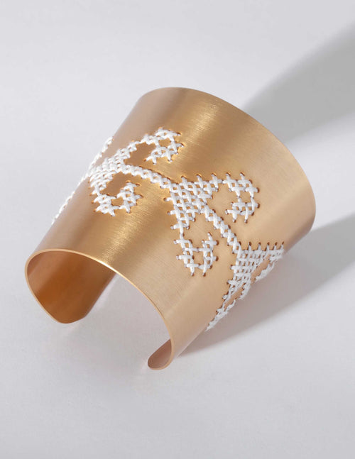 Antefix Gold Cuff - Charalampia Concept Items
